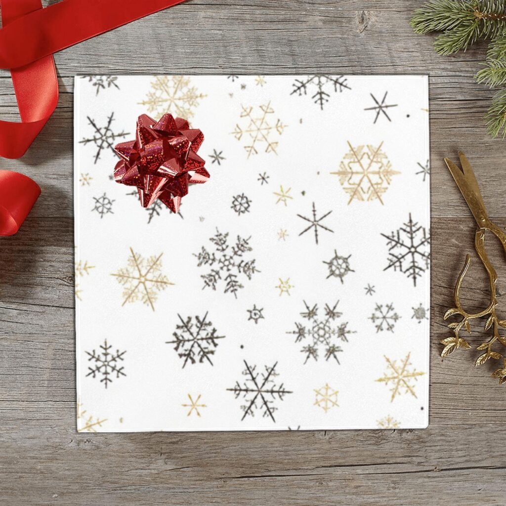 Wrapping Paper Gift Wrap – Gold Snowflake – 1, 2, 3, 4 or 5 Rolls