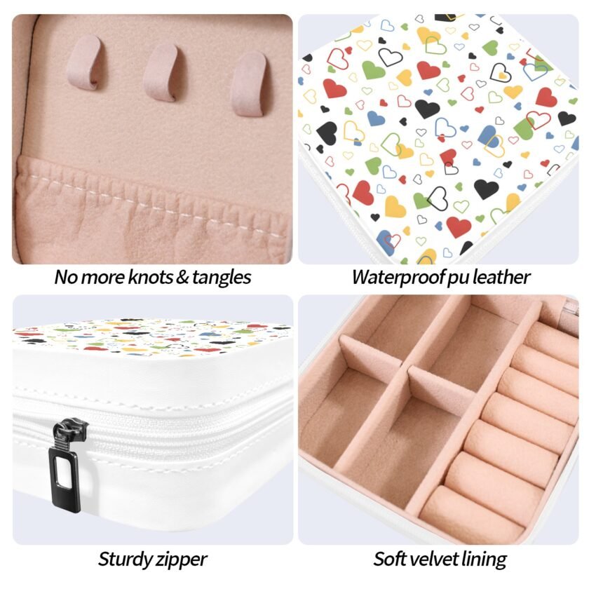 Leather Travel Jewelry Storage Box - Portable Jewelry Organizer ...